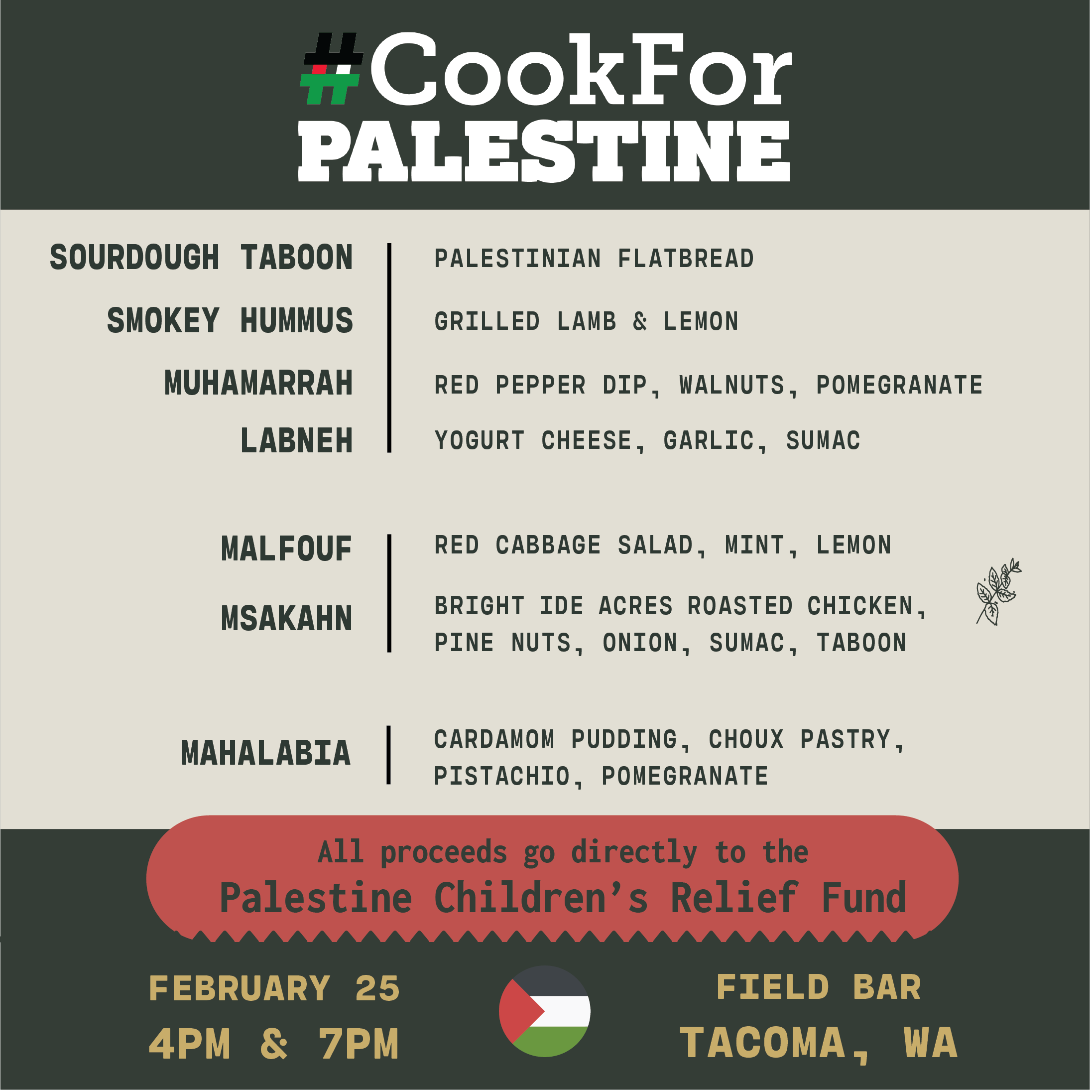 Cook for Palestine 🇵🇸 – Field Bar & Bottle Shop